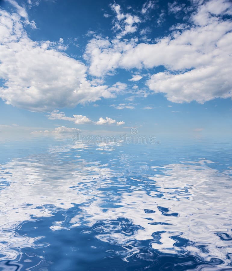 Blue Sky Reflected in the Water Stock Photo - Image of backgrounds ...