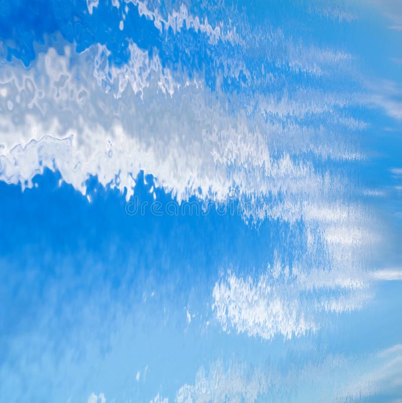 Blue Sky Reflected in Water Stock Image - Image of liquid, background ...