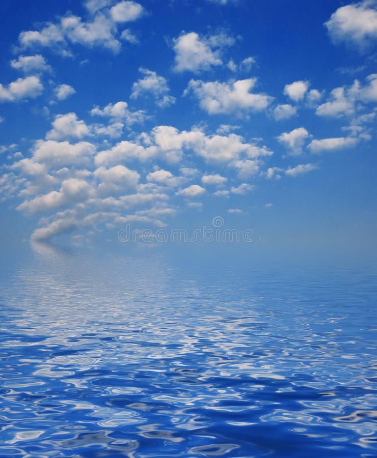 Blue Sky Reflected in the Water Stock Photo - Image of backgrounds ...