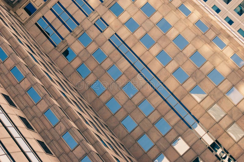 Blue Sky Reflecting in the Windows Stock Image - Image of construction ...
