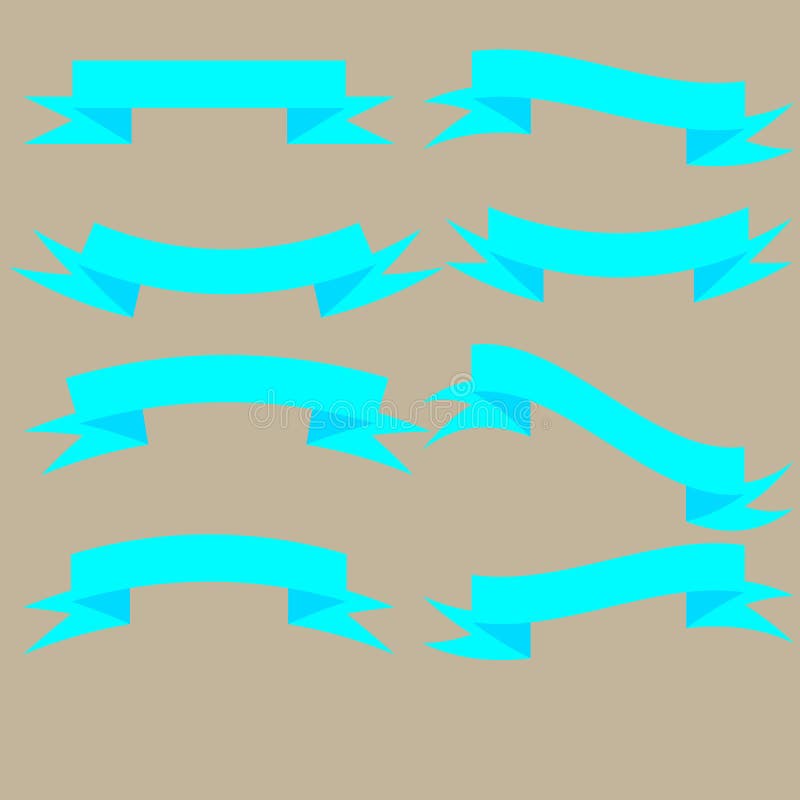 Blue sky ribbon set stock illustration. Illustration of abstract - 74443980