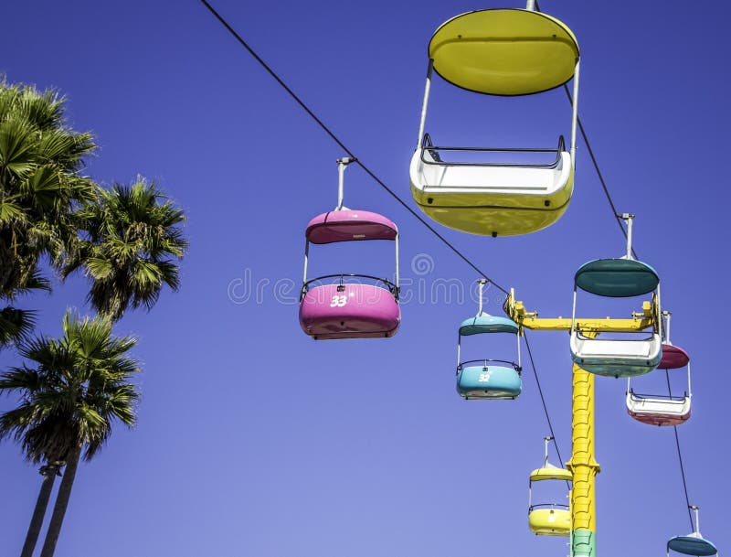 Wave Swinger Ride Against Blue Sky Stock Photo - Image of happy, lights ...