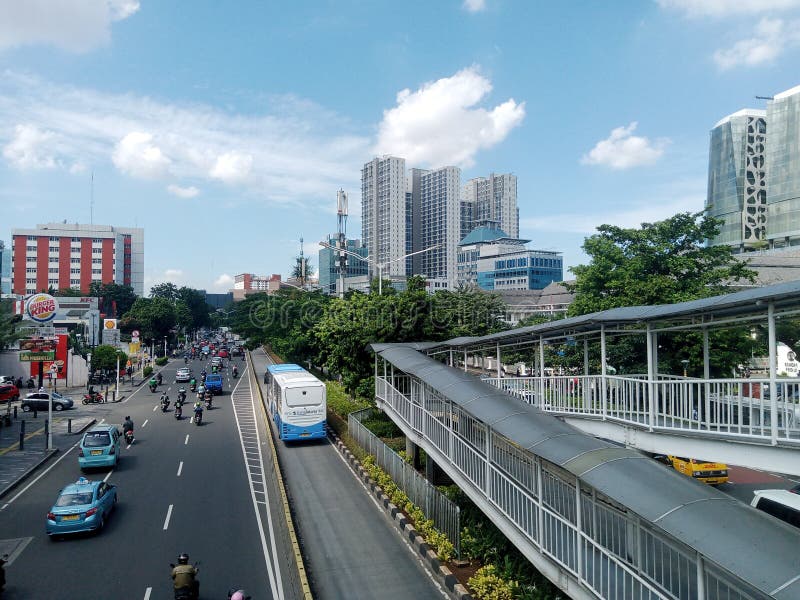 Blue Sky at Salemba Raya Street Editorial Stock Photo - Image of blue ...