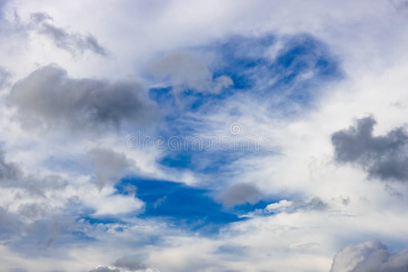 Blue Sky with Scattered Dark Clouds Stock Image - Image of atmosphere ...