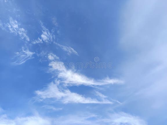 Blue Sky with Scattered Thin Clouds. Stock Photo - Image of clouds ...