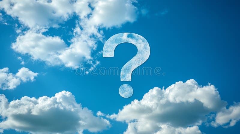 Blue Sky with Scattered White Clouds and a Question Mark Shaped Cloud ...