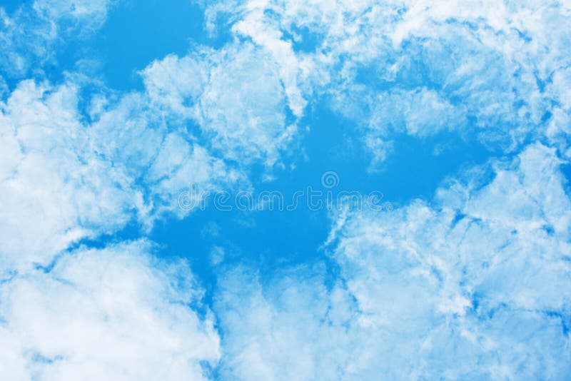 Blue Sky Scenery with White Fluffy Clouds for the Background Stock Image - Image of tall, ozone ...