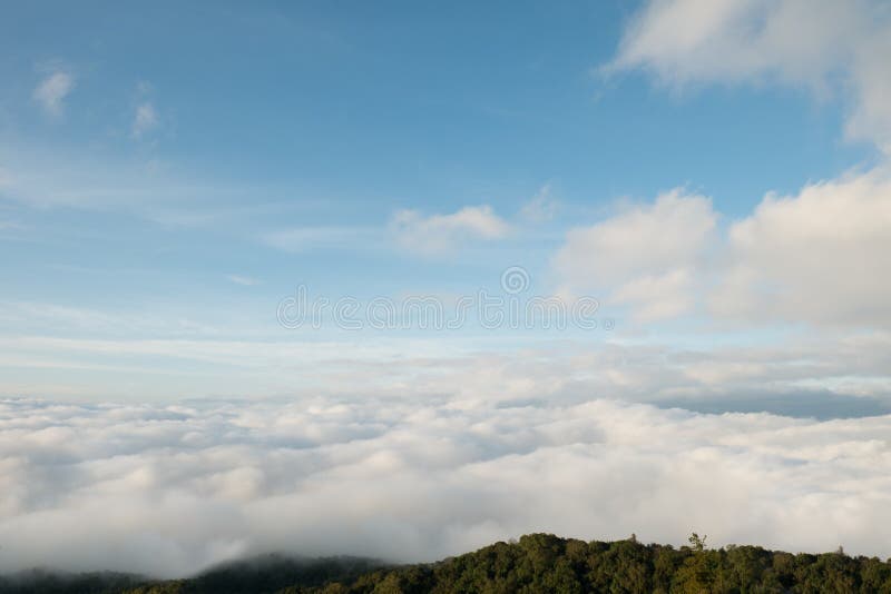 Blue Sky and Sea of Fog stock photo. Image of clouds - 45283436