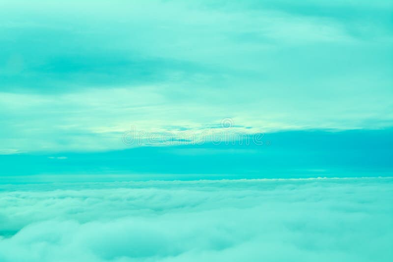 Sea Mist and Blue Sky at Sunrise Fresh Spring Nature Background Stock ...