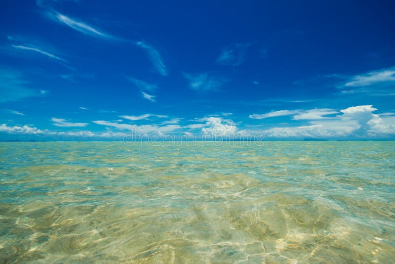 Blue sky and sea stock photo. Image of shore, reflection - 30611754
