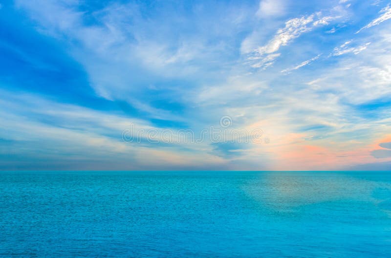 Blue Sky with Blue Sea Water Stock Image - Image of shore, thailand ...