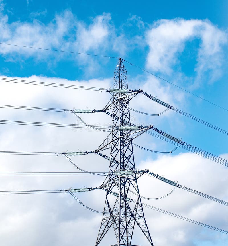Pylon Electricity Providers Metal Blue Sky Stock Photo - Image of ...