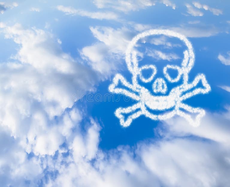 Blue Sky with a Skull and Bones in the Clouds Stock Image - Image of ...