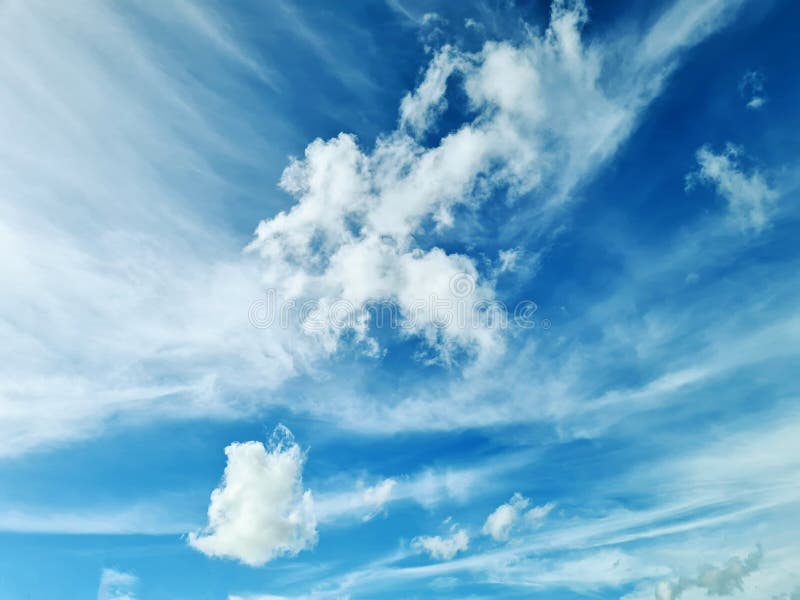 The Blue Sky with Sloping Clouds Floated Around Stock Photo - Image of ...