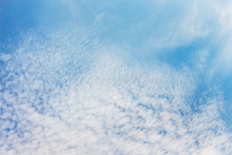 Blue Sky with Small White Clouds, Background for Design_ Stock Photo ...