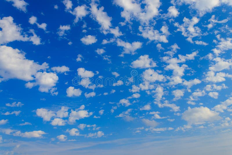 Blue Sky with Small White Clouds. Natural Background Stock Photo ...