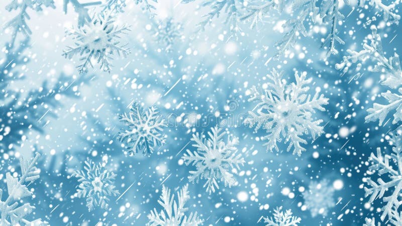 A Blue Sky with Snowflakes Falling from it Stock Photo - Image of ...