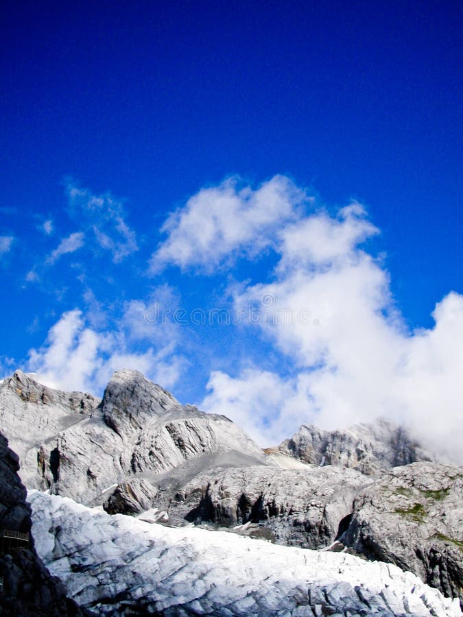 Blue Sky, Snowy Stone Mountain Stock Photo - Image of deep, china: 2759108