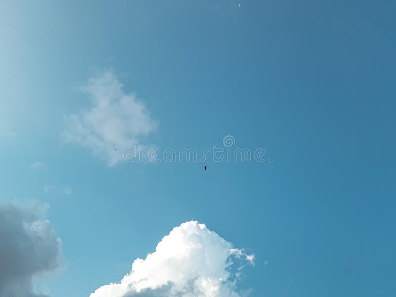 Blue Sky with Some Peace of Clouds Stock Photo - Image of reflection ...