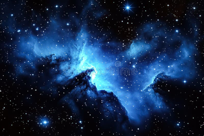 Blue Sky with Stars and a Bright Star in the Middle Stock Photo - Image ...