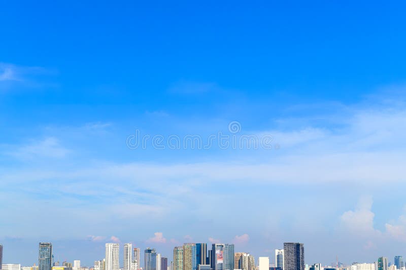 Blue Sky in Summer Day Over the City Stock Photo - Image of idyllic ...