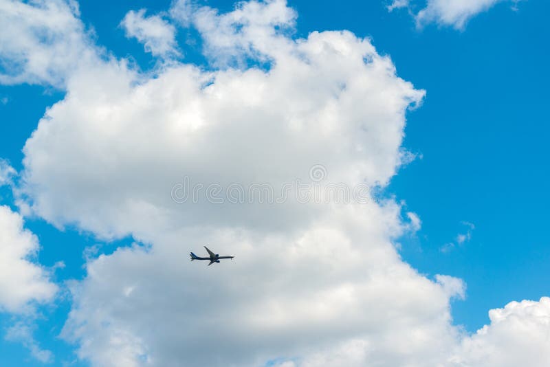 Blue Sky on Summer Day with Small Plane Stock Image - Image of climate ...