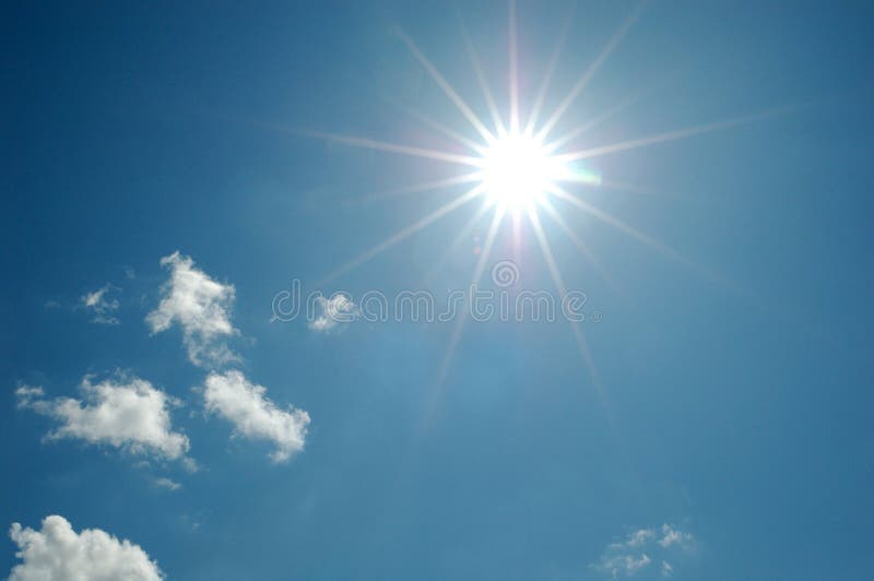 High Noon stock photo. Image of rays, shining, blue, clouds - 64852