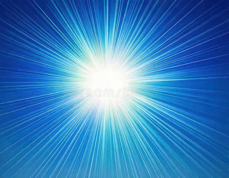 Blue Sky with Sun Flare and Sunshine Rays Background Stock Illustration ...