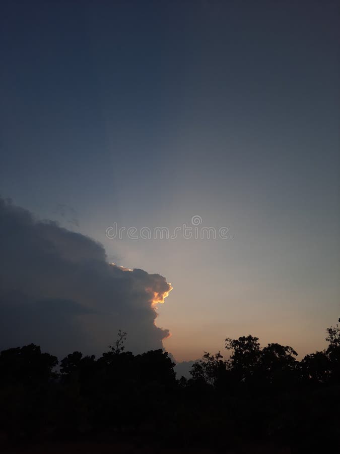 Blue Sky with Sun Light Reflection Stock Image - Image of evening ...