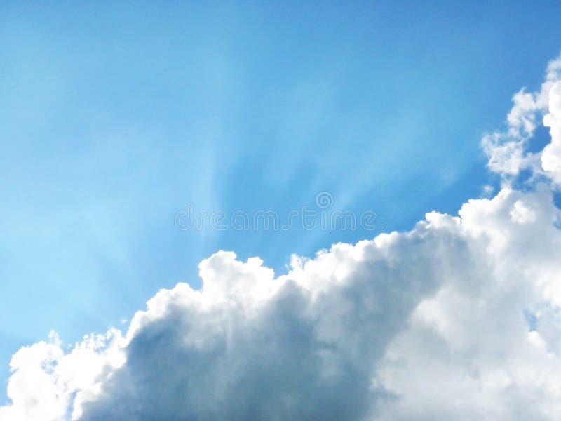 Blue sky and sun rays stock image. Image of warming, blue - 11755983