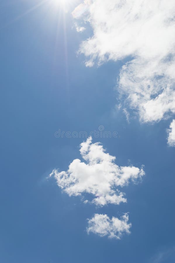 Blue Sky with Sun Rays and Cloud Stock Photo - Image of rays, life ...