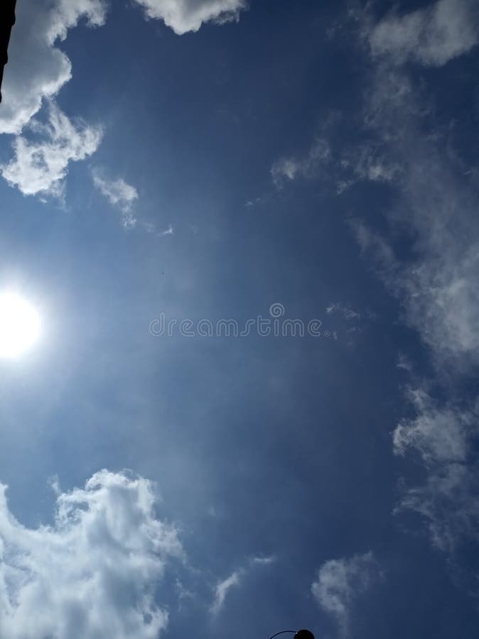 Blue Sky with Sun Rise Clouds Beautiful Stock Image - Image of ...