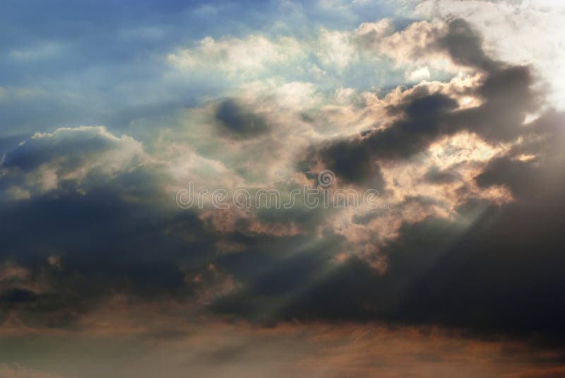 Blue sky and sunbeam stock photo. Image of sunrise, sunny - 25208950