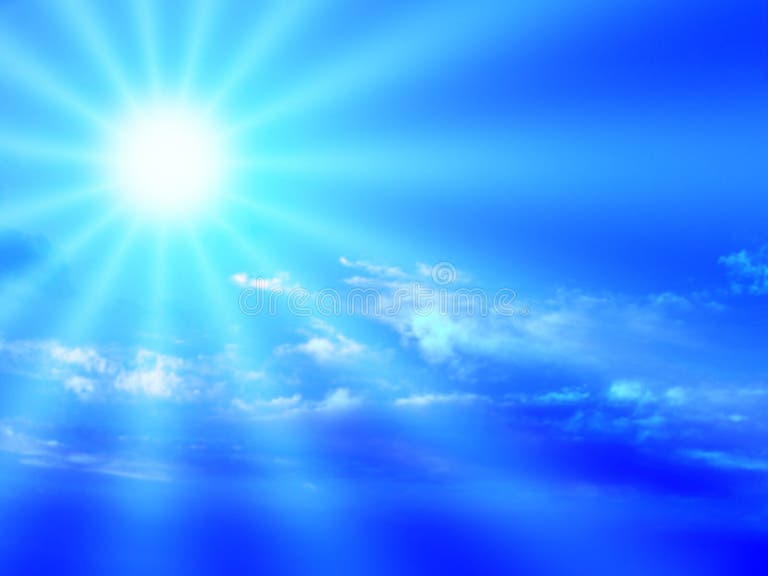 Blue sky and sunbeam stock photo. Image of wallpaper, landscape - 4787934