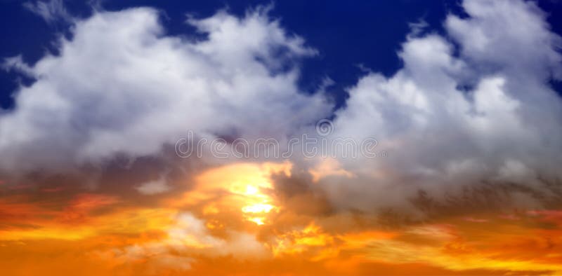 Blue sky in sunset stock image. Image of dramatic, colorful - 95023061