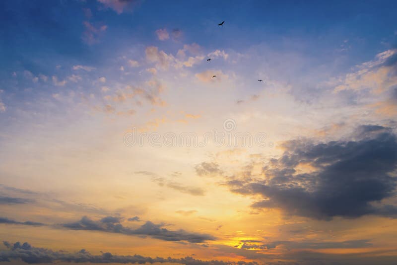 Blue sky and sunset stock image. Image of bright, environment - 32055553