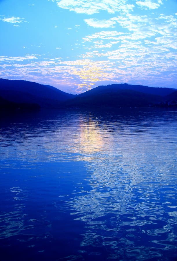 Blue Sky and Sunset with Peacefull Cotton Clouds Stock Image - Image of ...