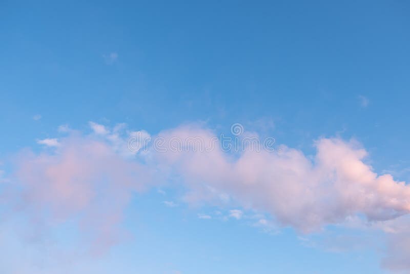 Blue Sky at Sunset with Pink Clouds Background Nature Stock Photo ...