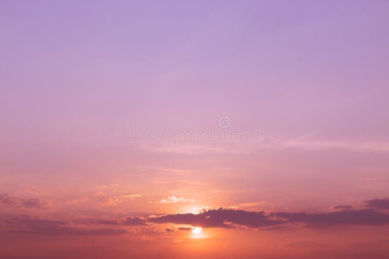 Blue Sky Sunset with Soft White Cloudy Atmosphere is Clear and Clean ...