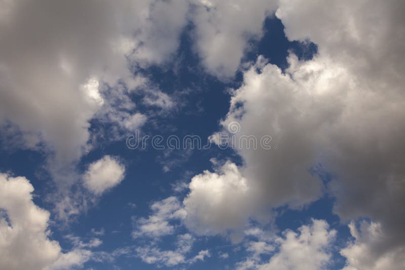 Blue Sky Texture in White Cumulus Clouds Stock Image - Image of ...