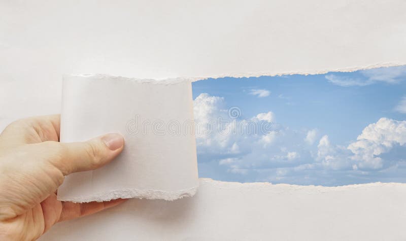 Ripped paper and sky stock image. Image of rough, illustration - 14137529