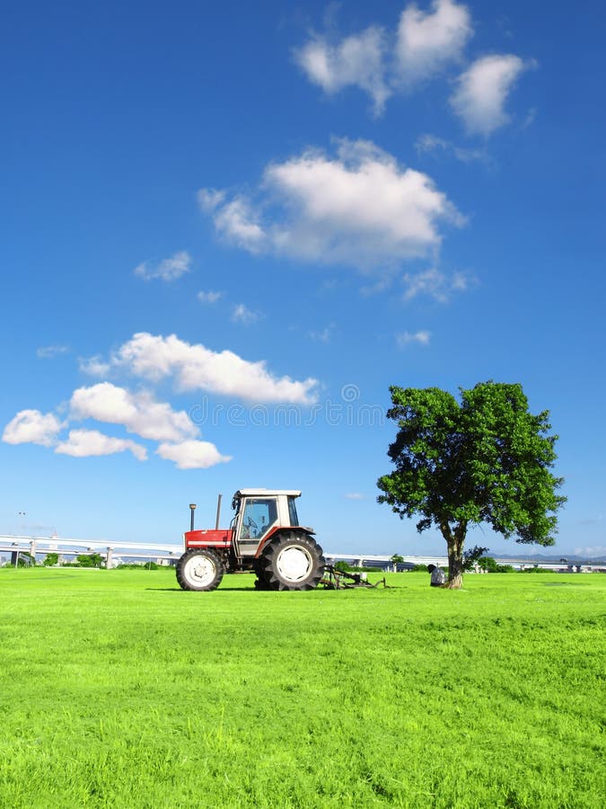 Blue sky and tractor stock image. Image of farm, outdoor - 13737795