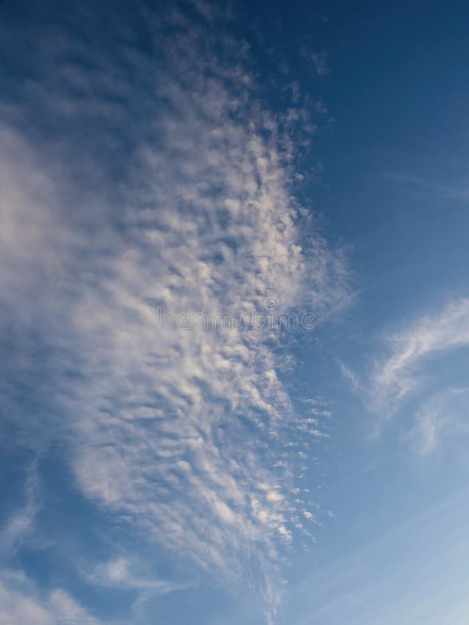 Blue Sky with Unusual Abstract White Clouds. Stock Photo - Image of ...