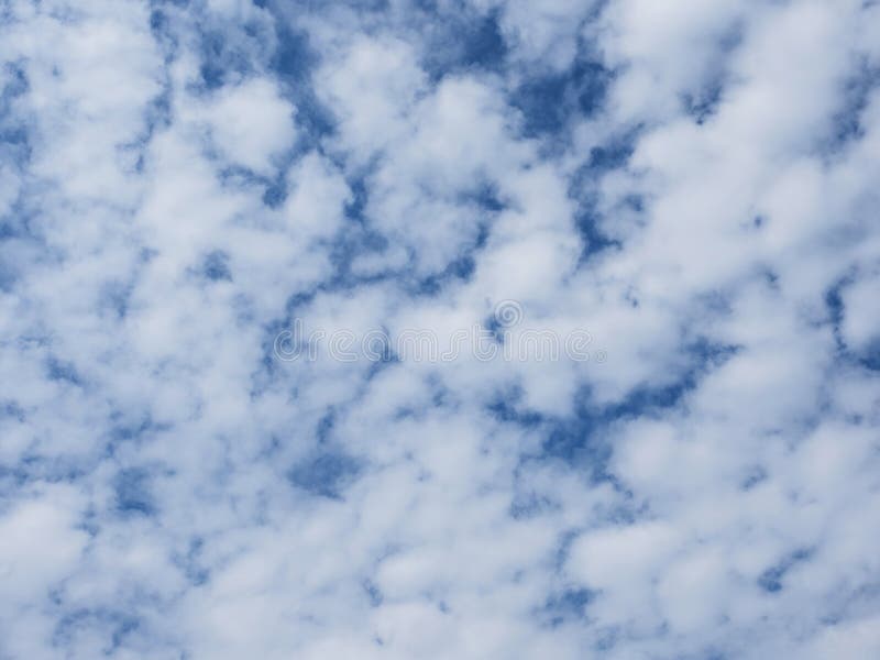 Blue Sky with Unusual Fluffy Abstract White Clouds Structure. Stock ...