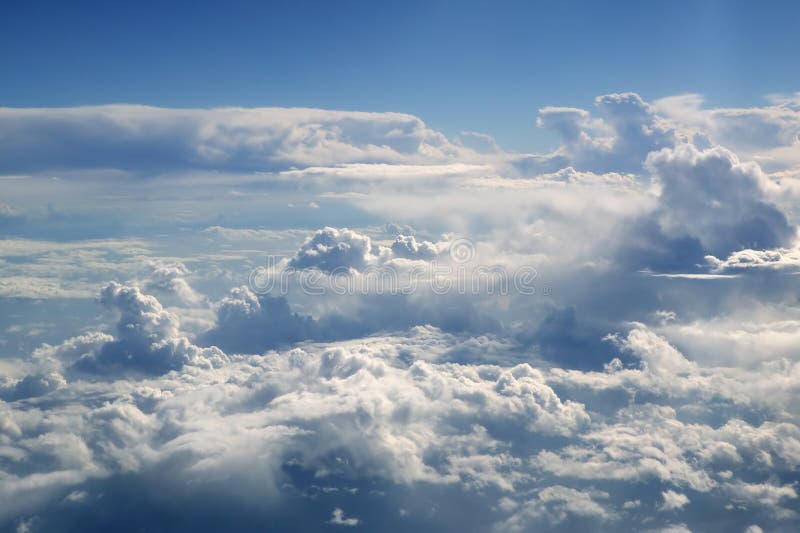 Blue Sky View from Aircraft Airplane Stock Image - Image of nature ...