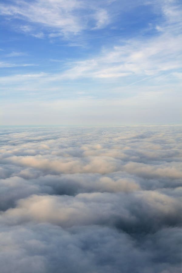 Blue Sky View from Aircraft Airplane Stock Image - Image of nature ...