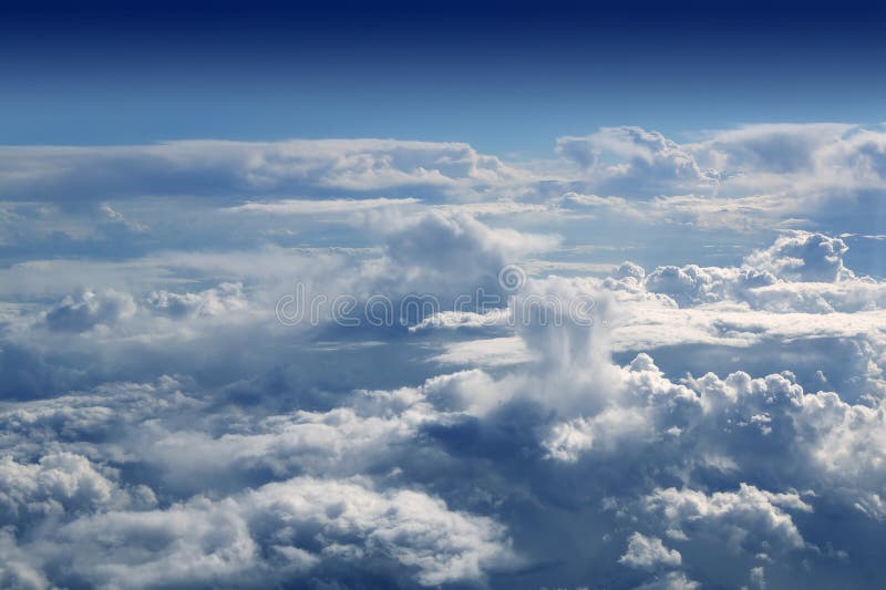 Blue Sky View from Aircraft Airplane Stock Photo - Image of heaven ...