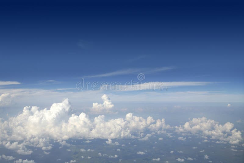 Blue Sky View from Aircraft Airplane Stock Image - Image of plane ...