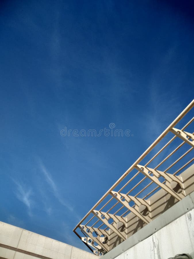 The Blue Sky View with the Building Railing Stock Photo - Image of ...