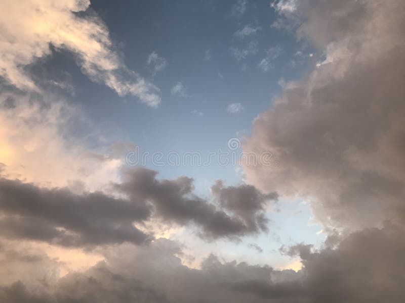 The Blue Sky View between the Clouds Stock Image - Image of dusk ...